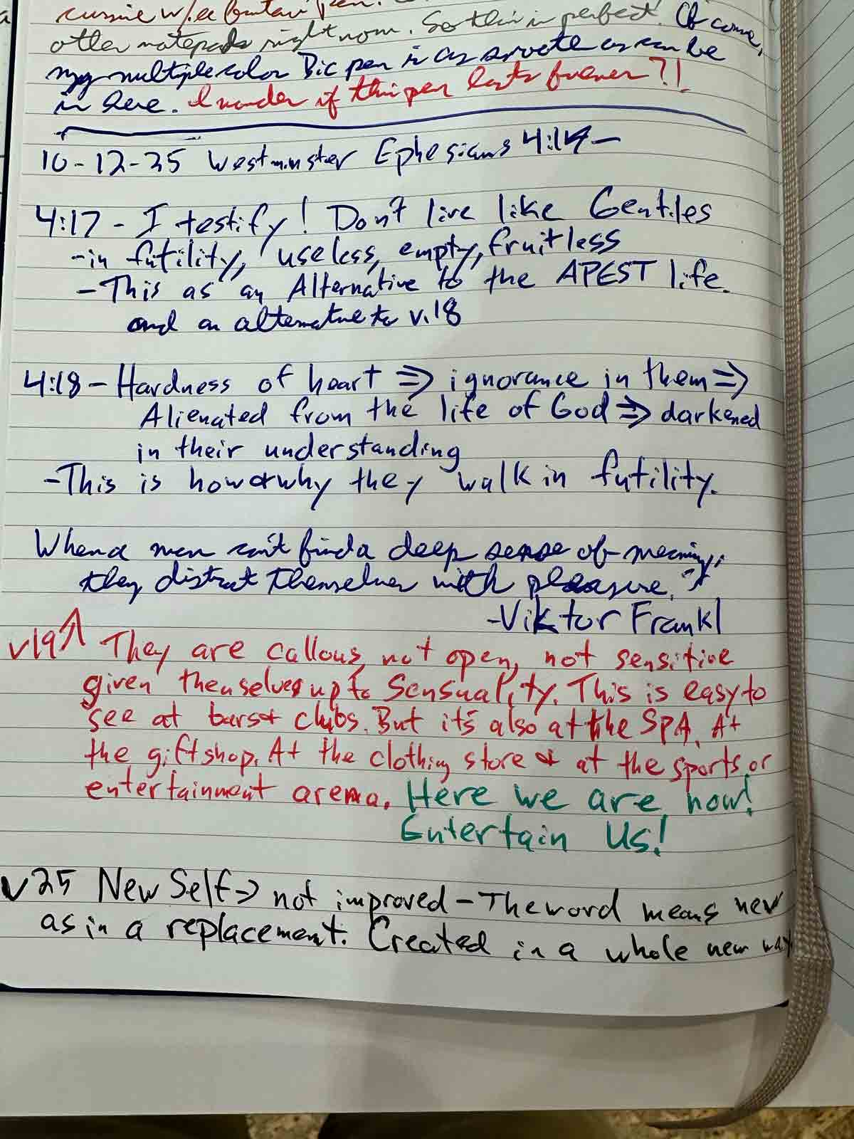 Ephesians 4 sermon, Putting On Christ - Dan Sullivan, the Bible Scribbler